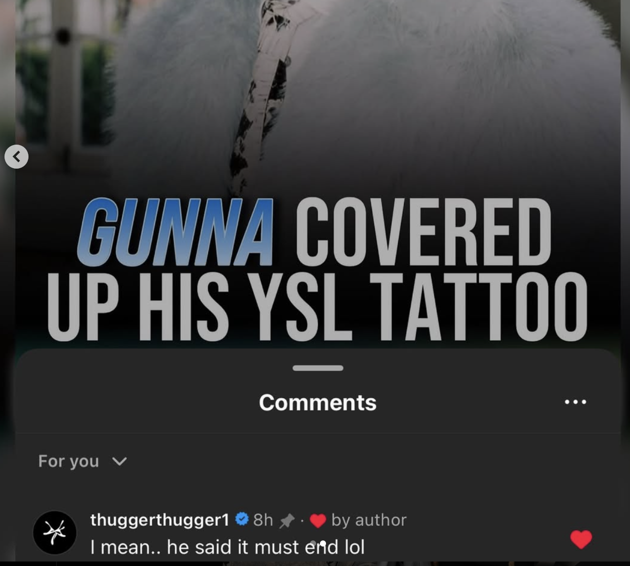 Gunna Reveals New Tattoo After YSL Break