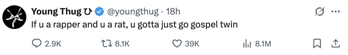 Young Thug Tells "Rat" Rappers to "Go Gospel"